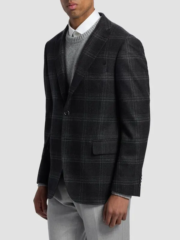 SAKS FIFTH AVENUE Collection Plaid Wool-blend Blazer