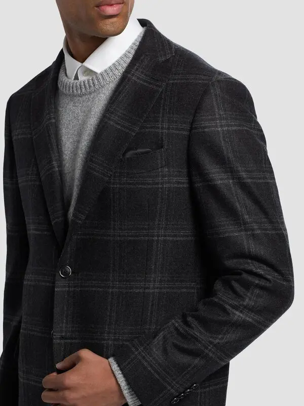 SAKS FIFTH AVENUE Collection Plaid Wool-blend Blazer