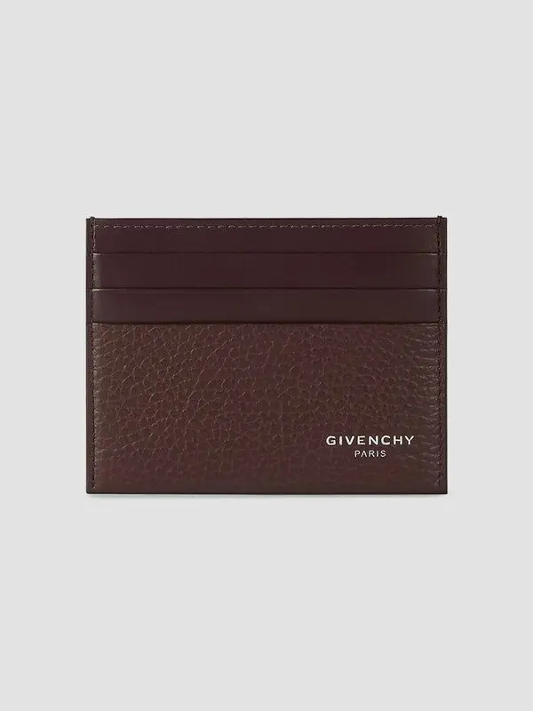 Givenchy Card Holder In Grained Leather - Chocolate