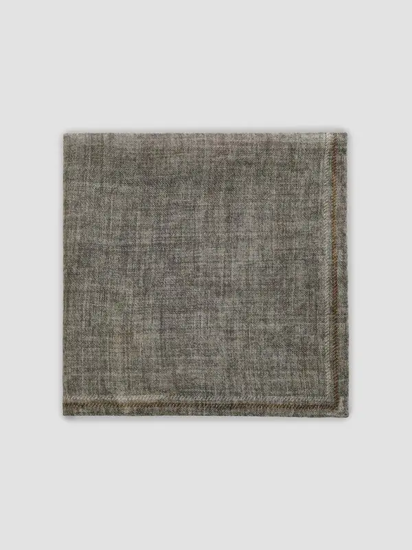 SAKS FIFTH AVENUE Thin Stripe Silk Pocket Square - Grey