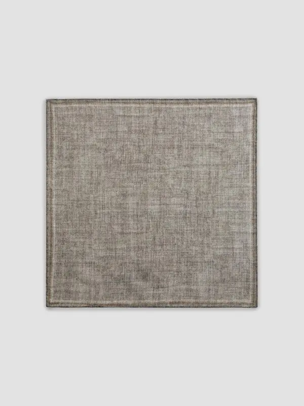 SAKS FIFTH AVENUE Thin Stripe Silk Pocket Square - Grey