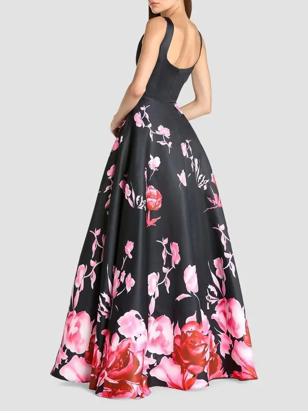 Mac Duggal Floral Satin Ball Gown