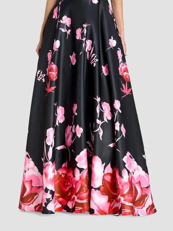 Mac Duggal Floral Satin Ball Gown