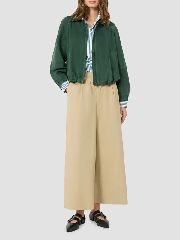 Max Mara Flared Cotton Gabardine Trousers