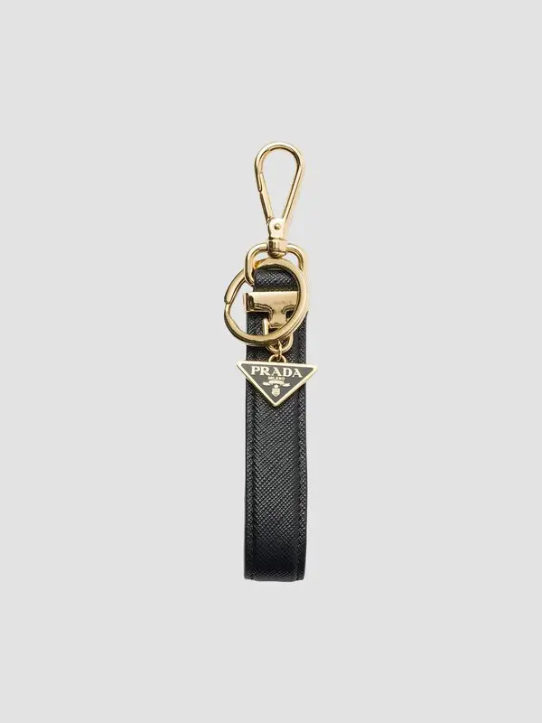 Prada Saffiano Leather Key Ring - Black