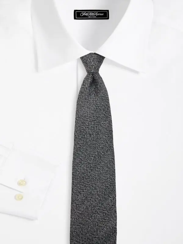 SAKS FIFTH AVENUE Melange Silk Tie - Grey