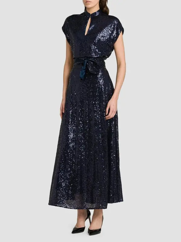 Kiton Keyhole Sequin Midi-dress