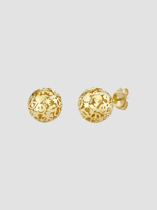 SYDNEY EVAN Icon 14k Yellow Stud Earrings - Gold