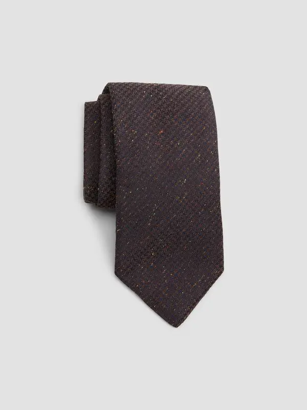 SAKS FIFTH AVENUE Houndstooth Silk Tie - Navy Red