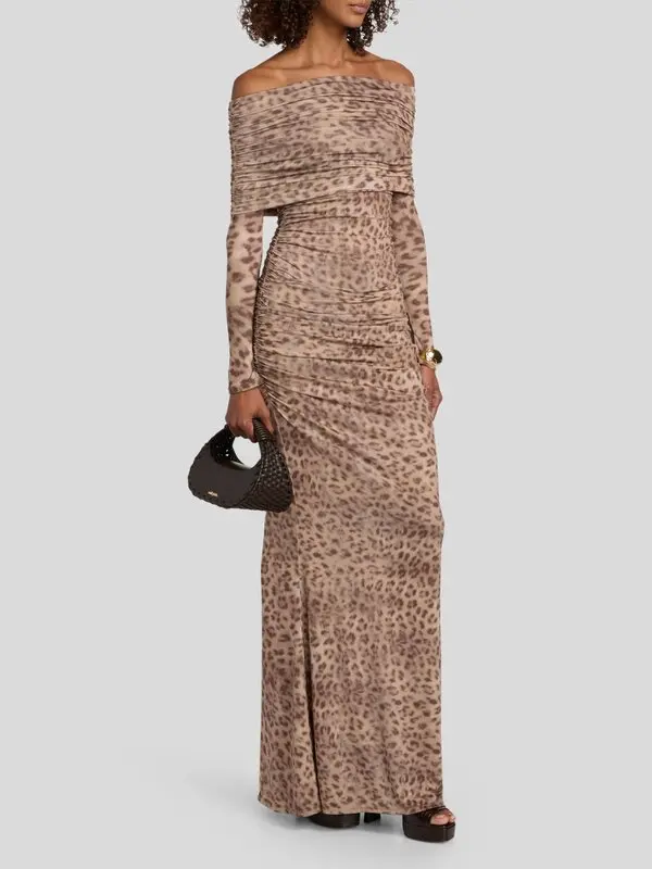 Lapointe Printed Jersey Off-the-shoulder Maxi Dress