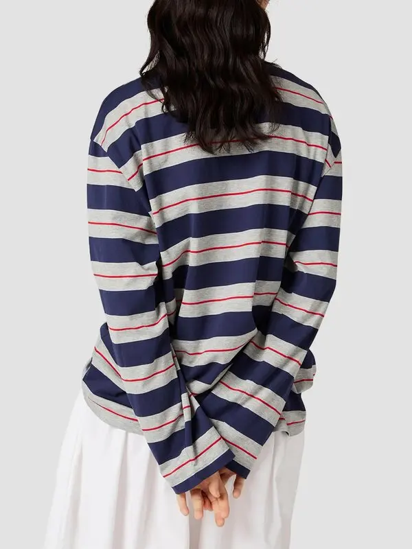 Miu Miu Long-sleeved Cotton Jersey T-shirt - Grey Multi