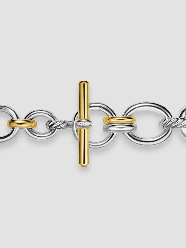 David Yurman Dy Mercer Chain Bracelet In Sterling - Diamond