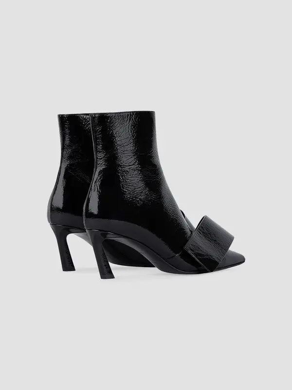 Givenchy Twisted Ribbon Ankle Boots In Shiny Naplack Leather - Black