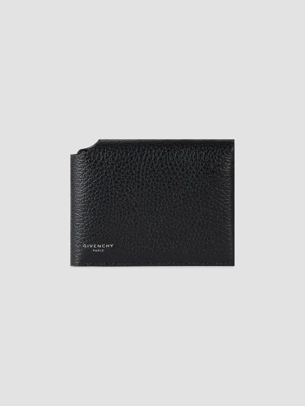 Givenchy Fold Wallet In Grained Leather - Black