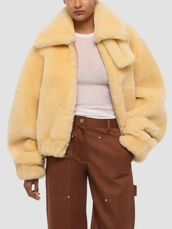 Helmut Lang Shearling Bomber Jacket