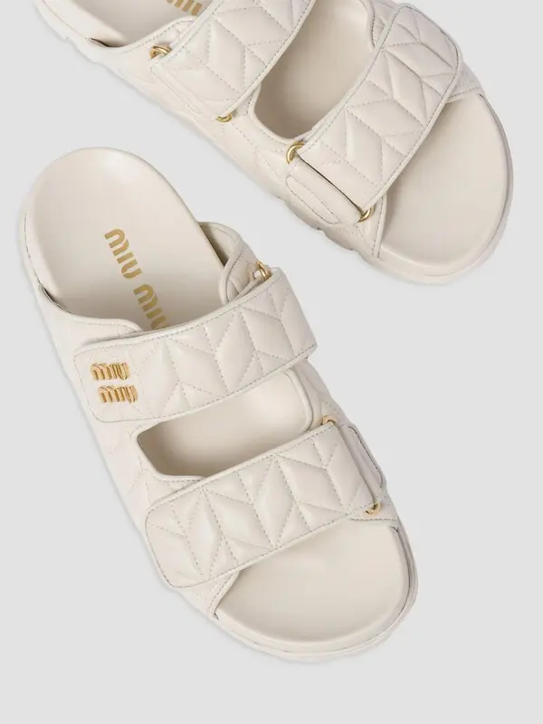 Miu Miu Matelassé Nappa Leather Slides