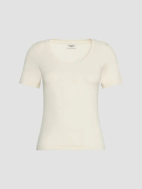 Max Mara Fine Rib Knit Jersey T-shirt - Ivory