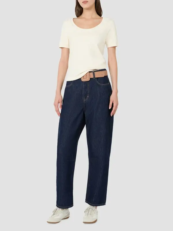 Max Mara Fine Rib Knit Jersey T-shirt - Ivory