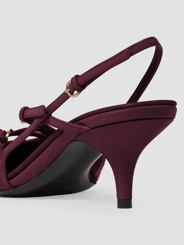 Miu Miu Patent Leather Slingbacks With Buckles - Red