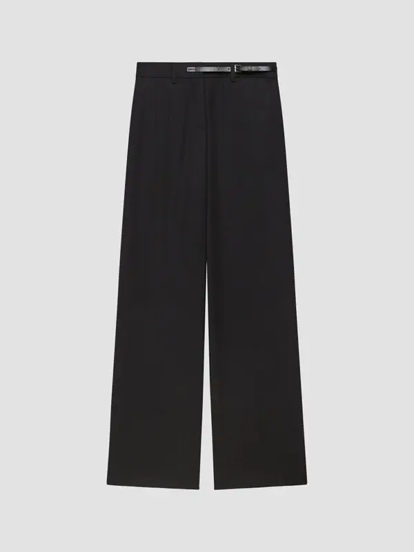 Helmut Lang Belted Wool Gabardine Trousers