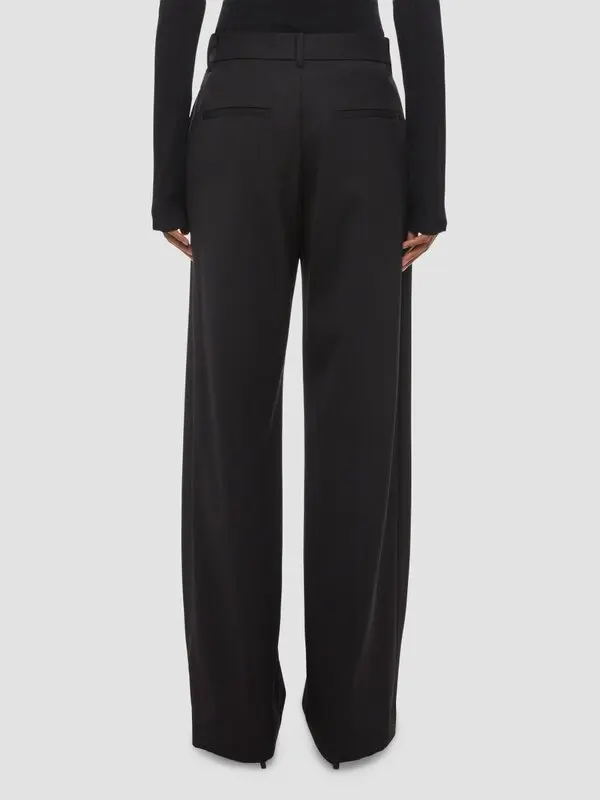 Helmut Lang Belted Wool Gabardine Trousers