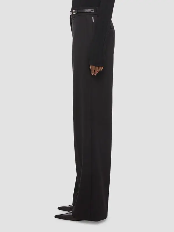 Helmut Lang Belted Wool Gabardine Trousers