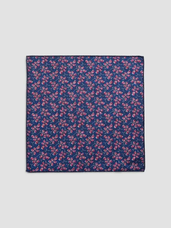 SAKS FIFTH AVENUE Collection Floral Silk Pocket Square - Grey