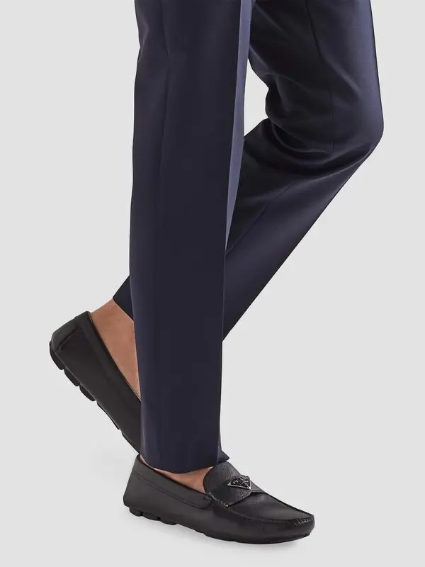 Prada Saffiano Leather Driver Loafers