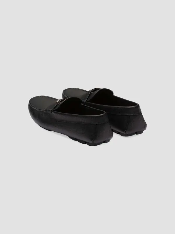Prada Saffiano Leather Driver Loafers