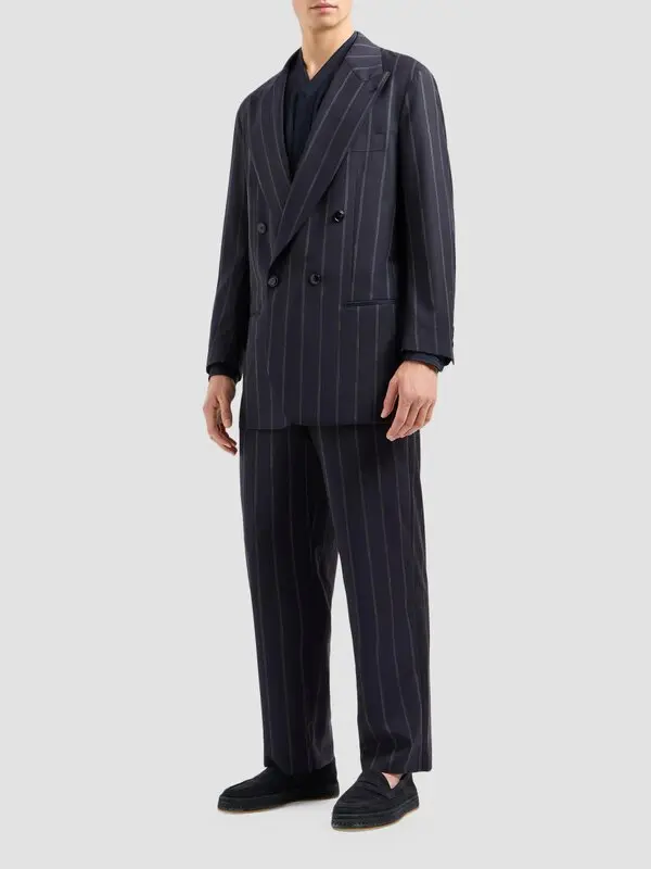 Giorgio Armani Fashion Pinstripe Virgin Wool Suit
