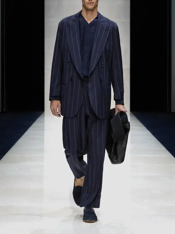 Giorgio Armani Fashion Pinstripe Virgin Wool Suit