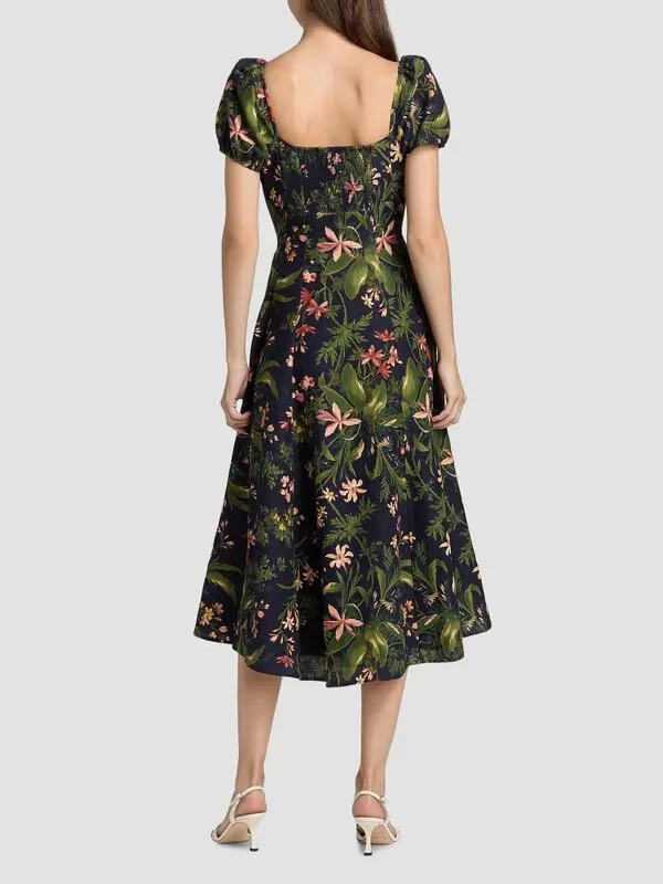 Paige Lindi Silk-linen Midi-dress