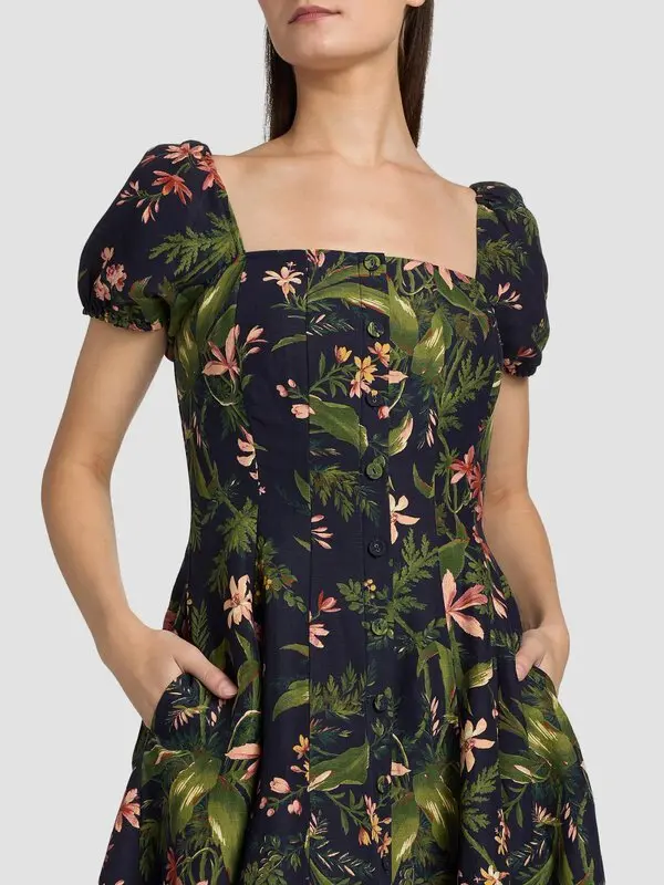 Paige Lindi Silk-linen Midi-dress