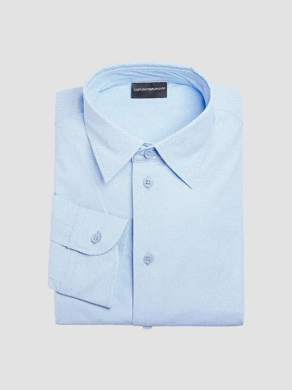 Emporio Armani Micro-printed Jersey Button-front Shirt