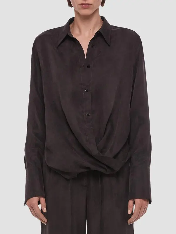 Helmut Lang High-low Hem Draped Shirt