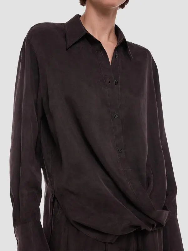 Helmut Lang High-low Hem Draped Shirt