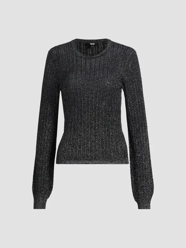 Paige Adela Metallic Rib-knit Sweater