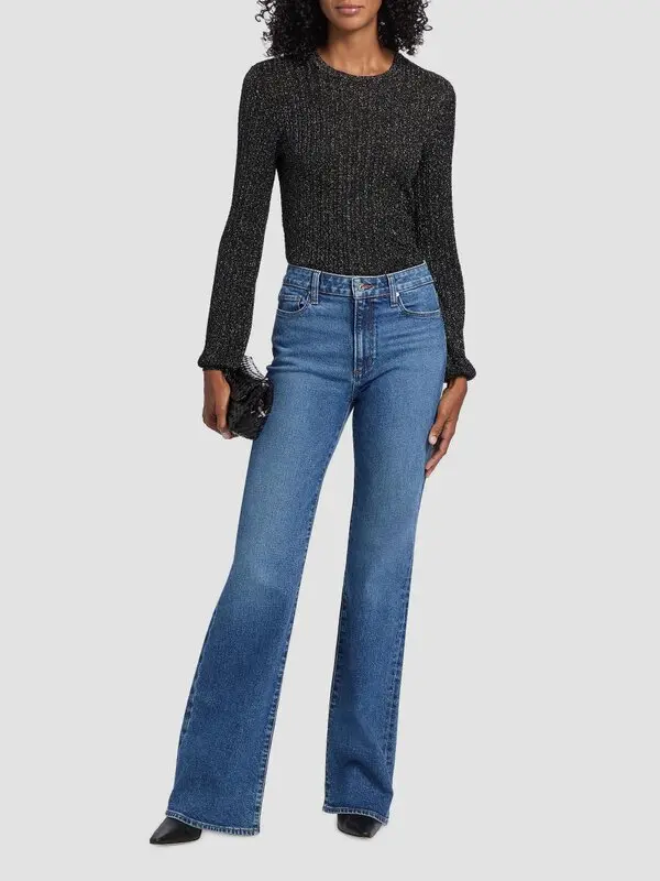Paige Adela Metallic Rib-knit Sweater