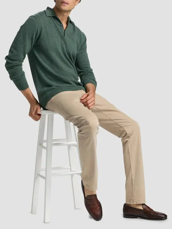 SAKS FIFTH AVENUE Collection Cashmere Long-sleeve Polo Sweater