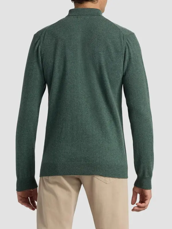 SAKS FIFTH AVENUE Collection Cashmere Long-sleeve Polo Sweater