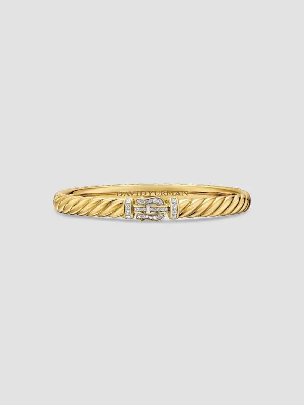David Yurman Sculpted Cable Buckle Bracelet In 18k Yellow Gold