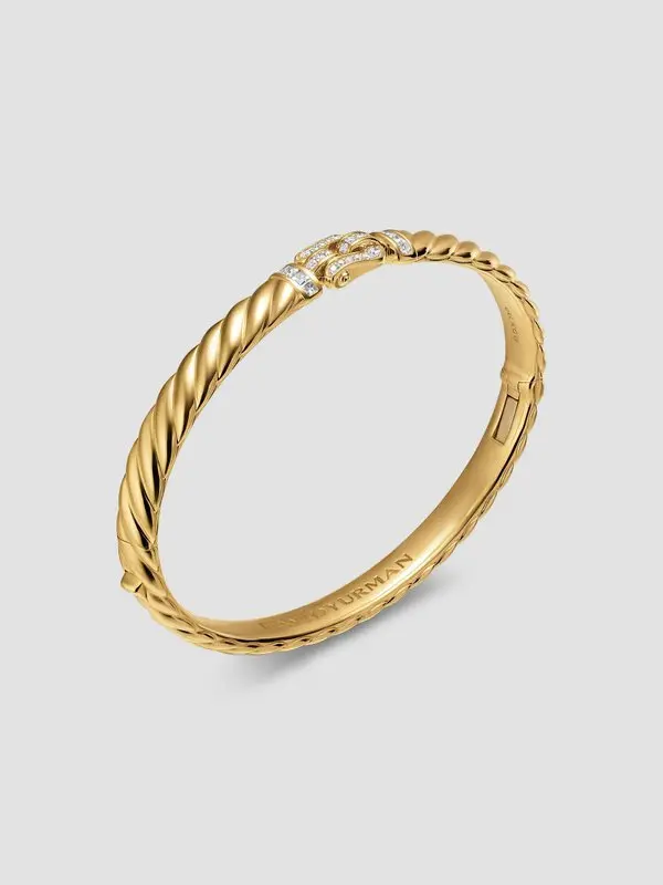 David Yurman Sculpted Cable Buckle Bracelet In 18k Yellow Gold