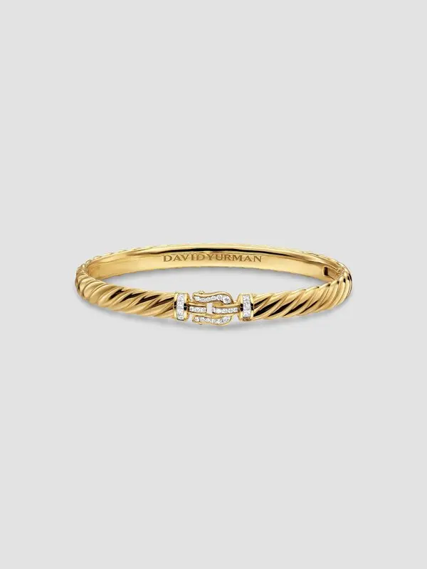 David Yurman Sculpted Cable Buckle Bracelet In 18k Yellow Gold