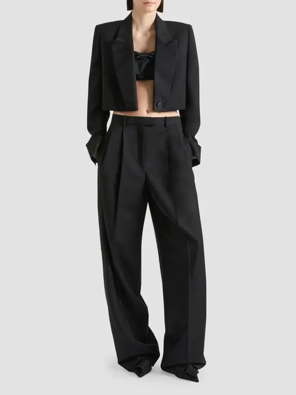 Givenchy Double Pleat Tuxedo Pants In Wool And Mohair