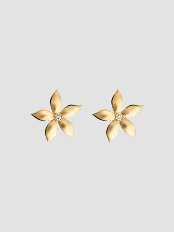 Ileana Makri Blossom 18k & 0.12 Tcw Diamond Flower Stud Earrings - Yellow Gold