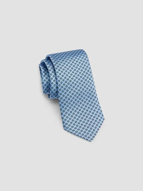 Giorgio Armani Geometric Silk Tie - Light Blue