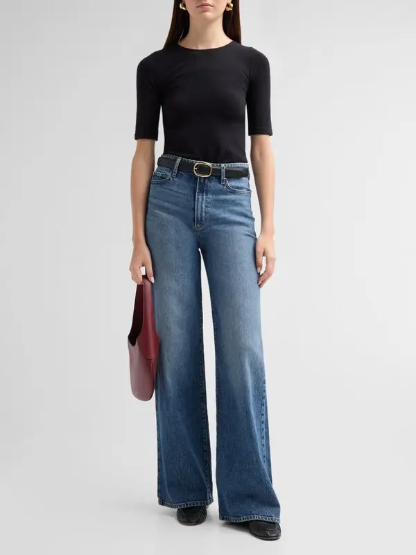 Paige Frances High-rise Wide-leg Jeans