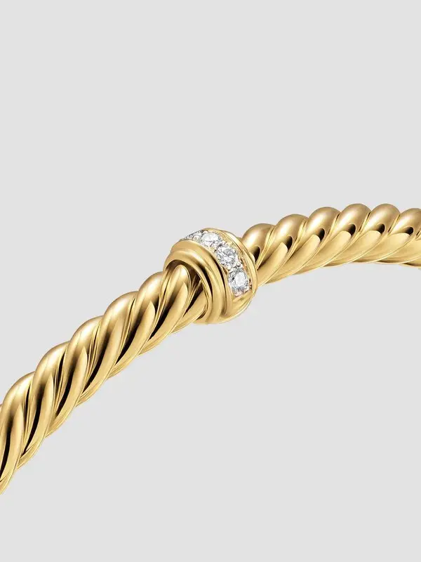 David Yurman Cablespira Flex Station Bracelet In 18k Yellow Gold