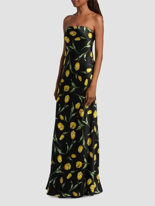 RODARTE Tulip Silk Satin Strapless Gown