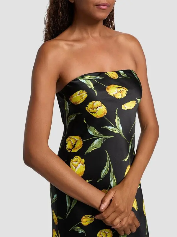 RODARTE Tulip Silk Satin Strapless Gown